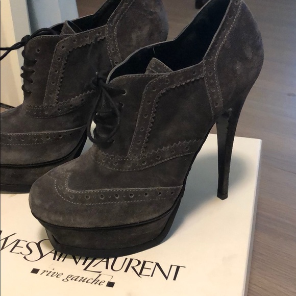 Yves Saint Laurent | Shoes | Yves Saint Laurent Tribute 5 Suede Bootie ...